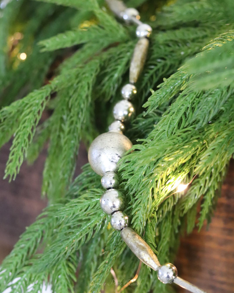 Antique Champagne Mercury Glass Bead Garland 72" – Spruce Park Ranch