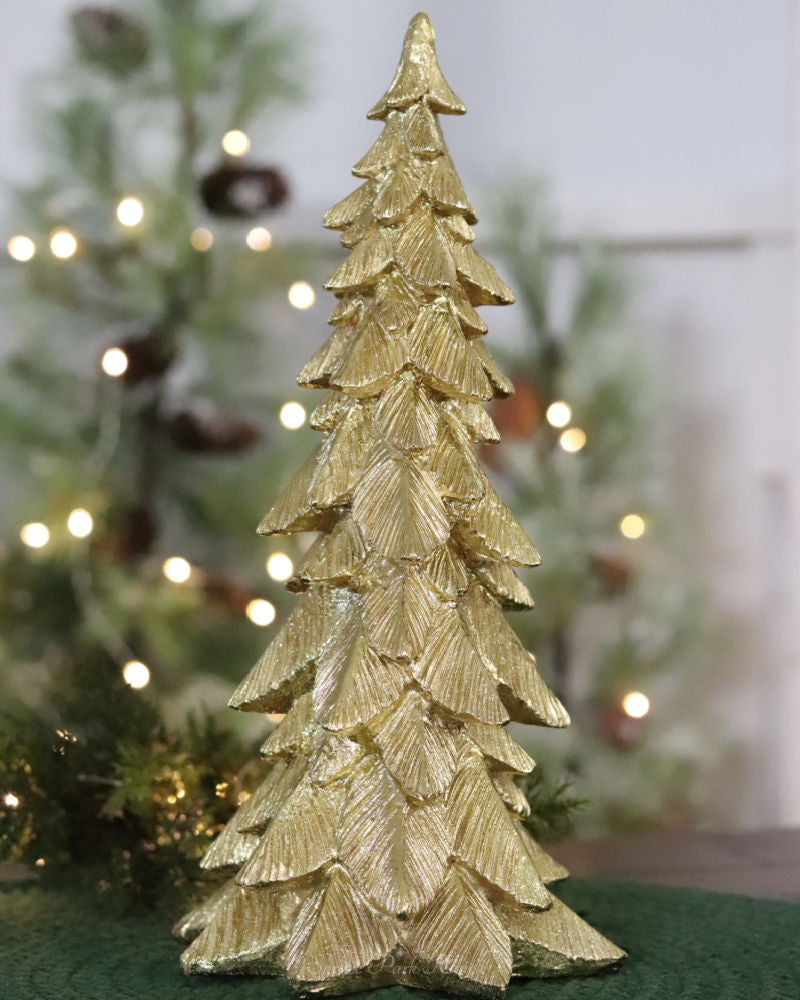 Gold Sculpted Tree Decor – Spruce Park Ranch