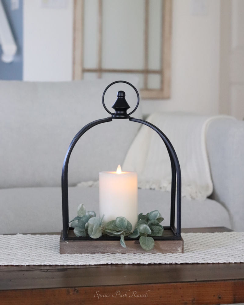 Metal and Wood Open Lantern With Final – Spruce Park Ranch